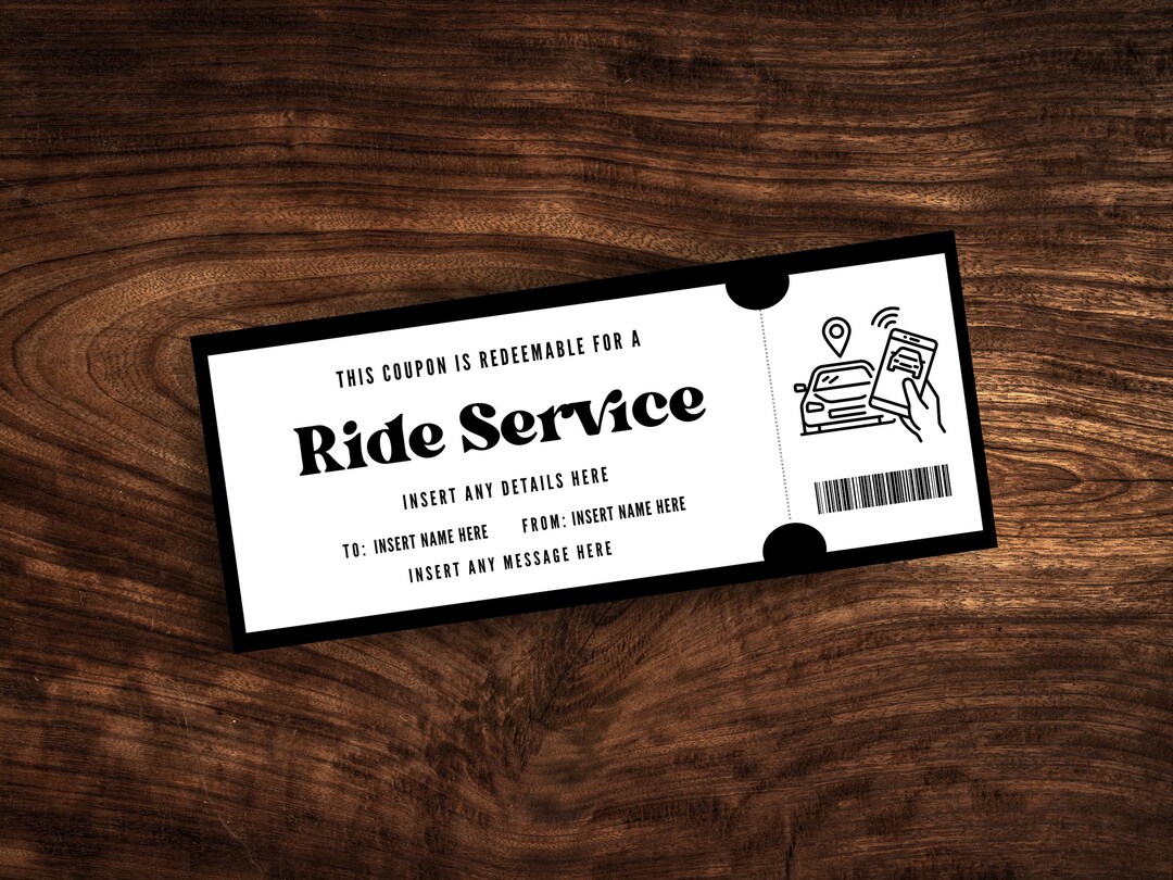 Editable Ride Service Ticket Template, Printable Chauffeur Service ...