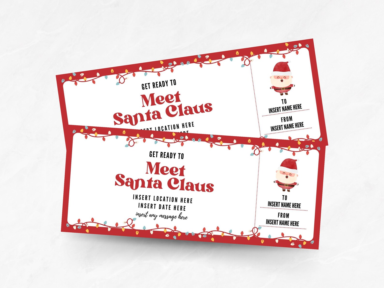 Editable Meet Santa Ticket Template, Custom Santa Meet and Greet Gift ...