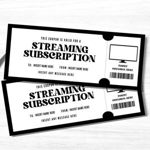 Editable Streaming Subscription Coupon, Custom Streaming Service Ticket ...