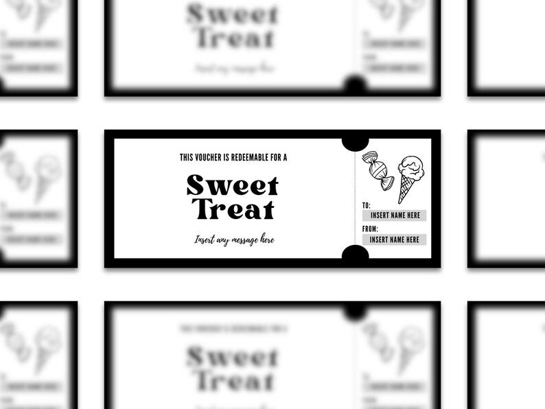 Editable Sweet Treat Coupon, Printable Dessert Ticket Template, Custom ...