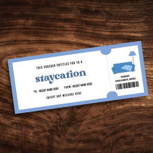 Editable Staycation Coupon Template, Custom Surprise Hotel Staycation ...
