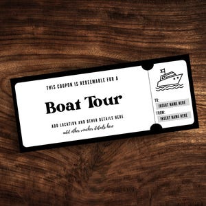 Editable Boat Tour Ticket Template, Printable River Boat Tour Boarding ...