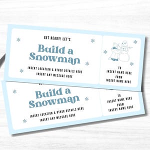 Editable Build a Snowman Ticket Template, Custom Make a Snowman Coupon ...