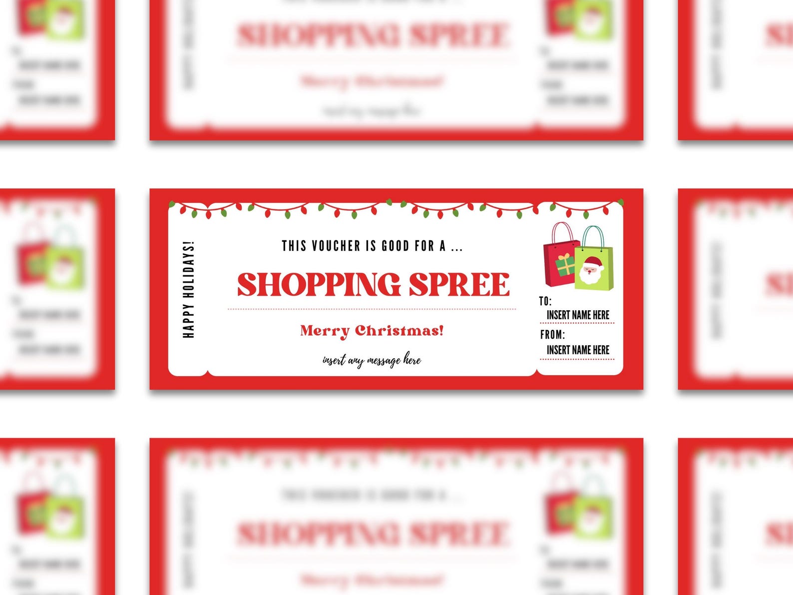 Editable Holiday Shopping Spree Coupon Template, Custom Shopping Ticket ...