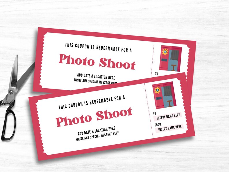 Editable Photo Booth Coupon, Custom Photo Booth Shoot Gift Certificate ...