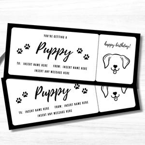 Editable New Puppy Coupon Template, Custom New Dog Ticket Template ...