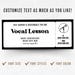 Editable Vocal Lesson Coupon, Custom Singing Class Ticket Template ...