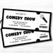 Custom Comedy Show Ticket Template, Printable Comedy Event Coupon ...