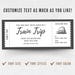 Editable Train Ticket Template, Custom Train Trip Coupon, Personalized ...