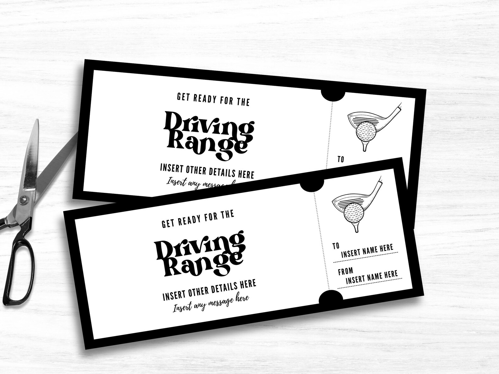 Editable Driving Range Gift Certificate, Custom Golf Driving Range ...
