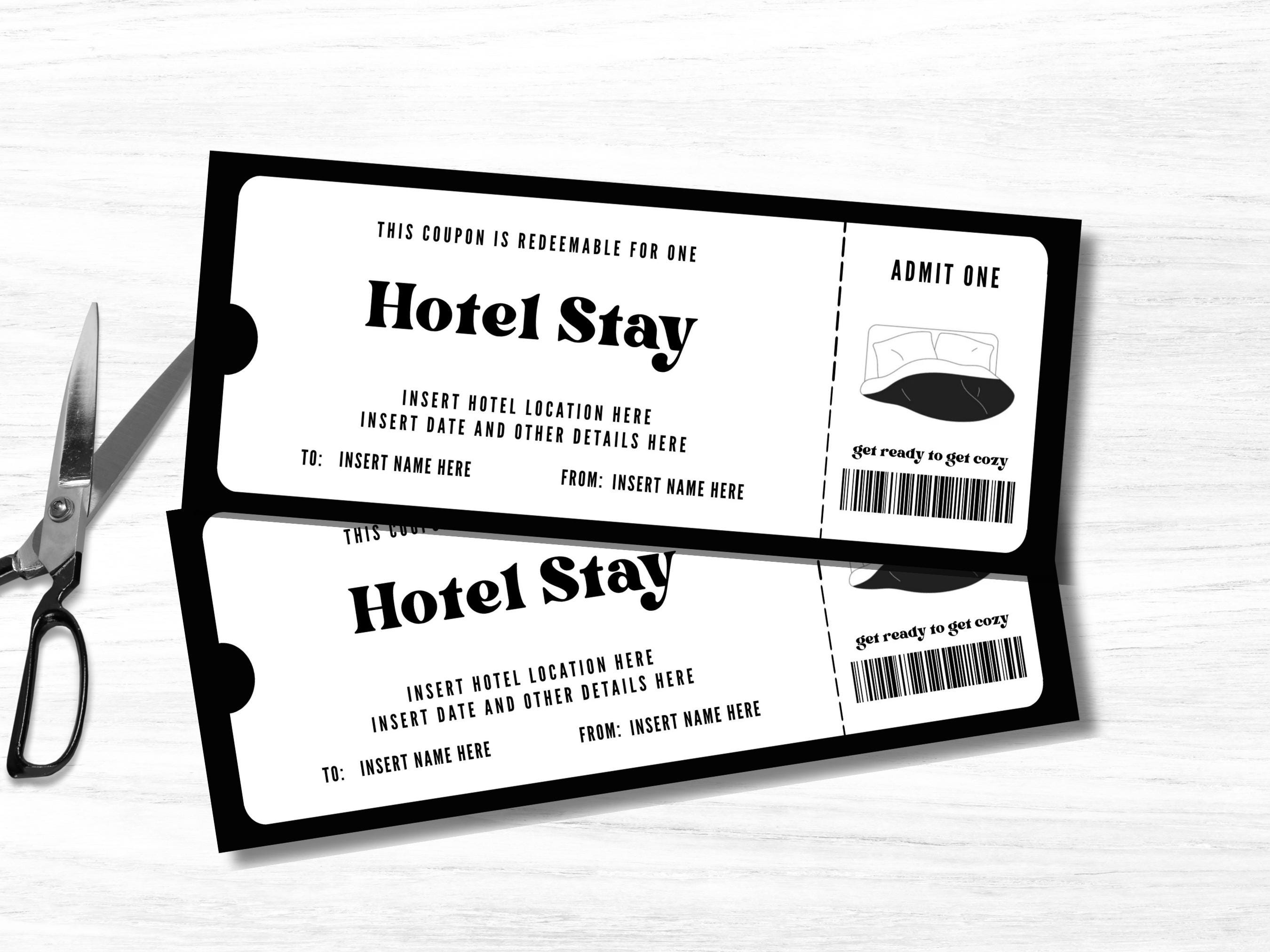 Editable Hotel Stay Coupon Template, Custom Surprise Hotel Gift Voucher ...