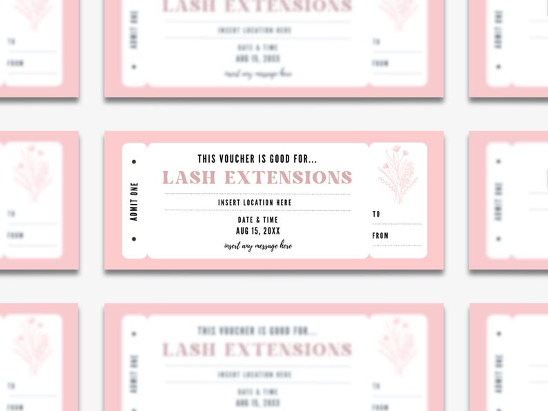 Editable Lash Extensions Coupon Template, Custom Lash Tint Service ...