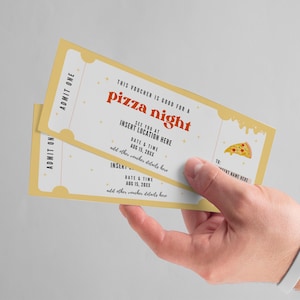 Editable Pizza Night Coupon, Custom Pizza Date Night Gift Certificate ...