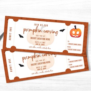 Editable Pumpkin Carving Coupon, Custom Halloween Pumpkin Carving ...