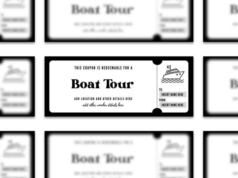 Editable Boat Tour Ticket Template, Printable River Boat Tour Boarding ...