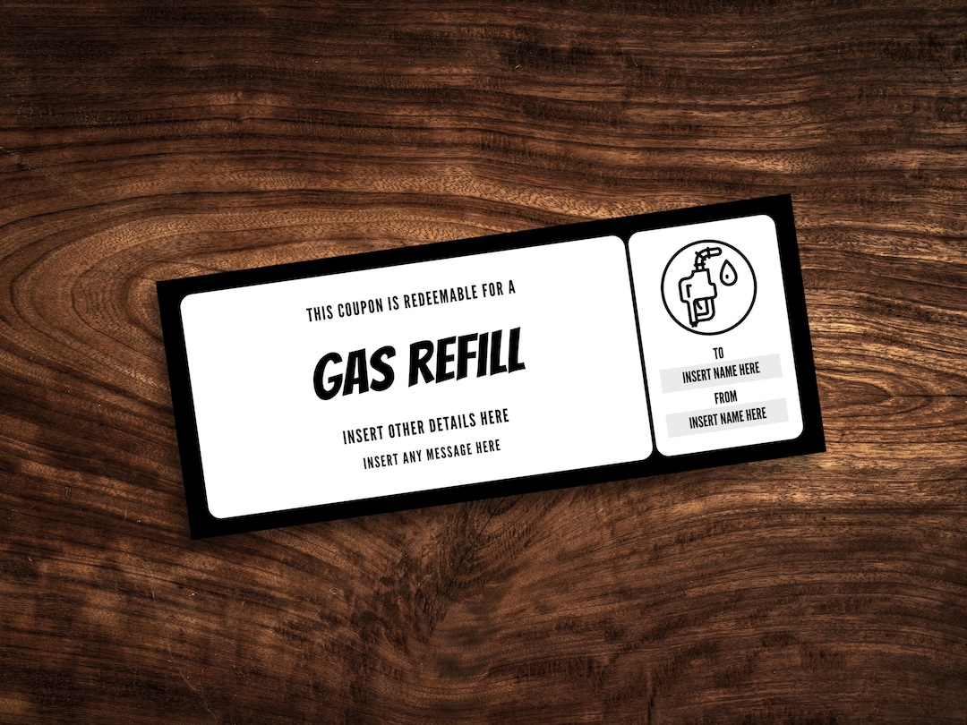 Editable Gas Refill Coupon Template, Custom Car Maintenance Ticket ...