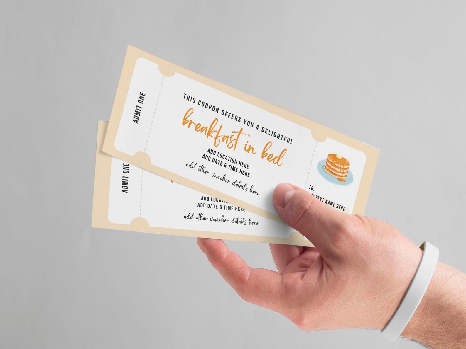 Editable Breakfast in Bed Coupon, Printable Breakfast in Bed Ticket ...