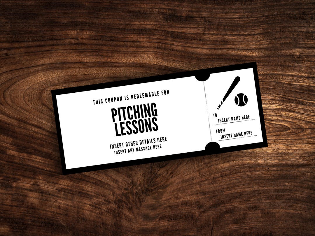 Editable Baseball Pitching Lessons Coupon, Custom Softball Training ...