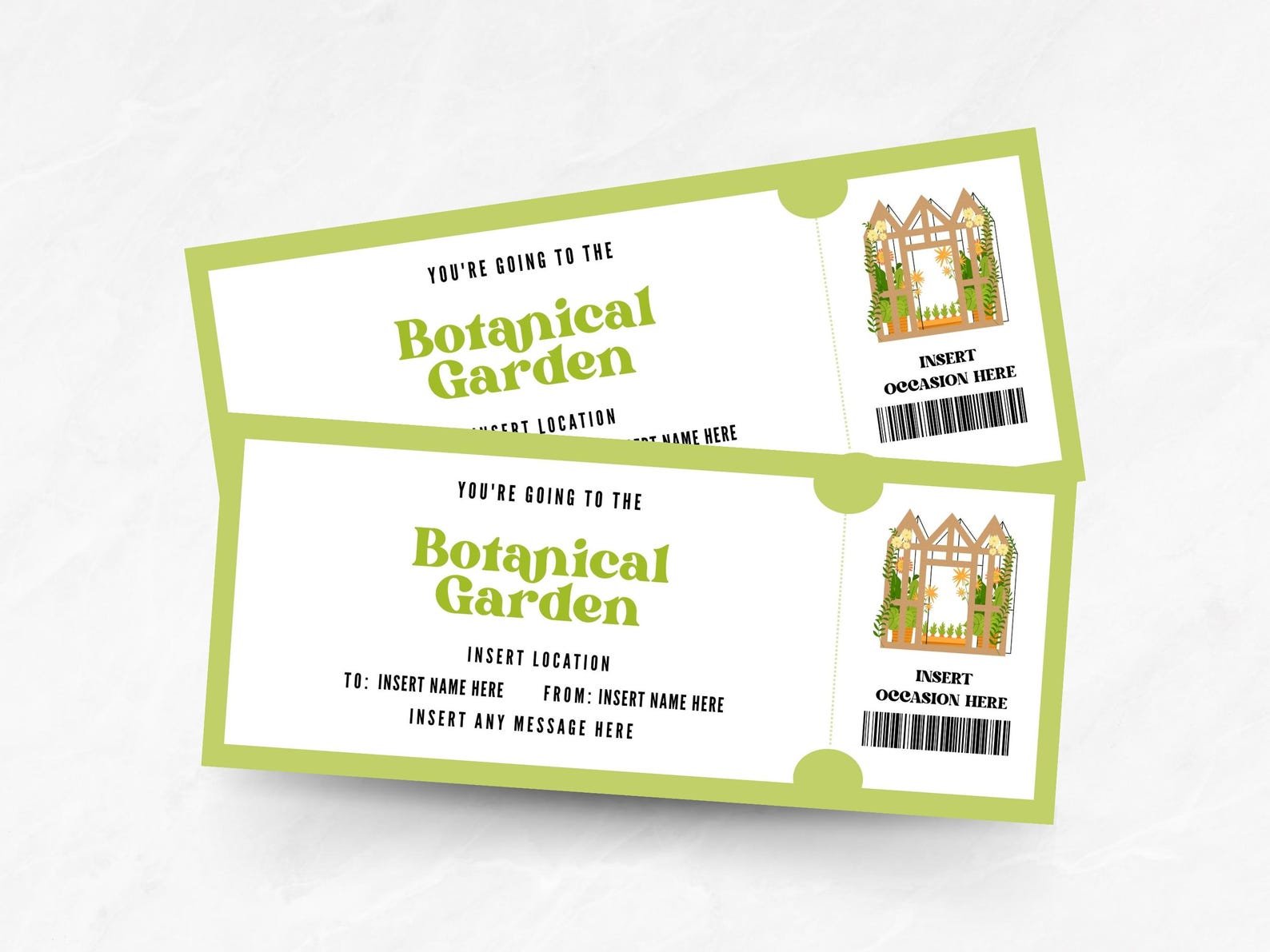 Custom Botanical Garden Ticket Template, Printable Botanical Gardens ...