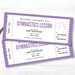 Editable Gymnastics Lesson Coupon, Custom Gymnastics Lessons Ticket ...