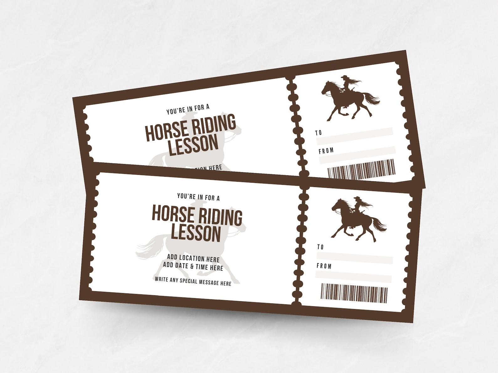 Editable Horse Riding Lesson Coupon Template, Printable Horseback ...