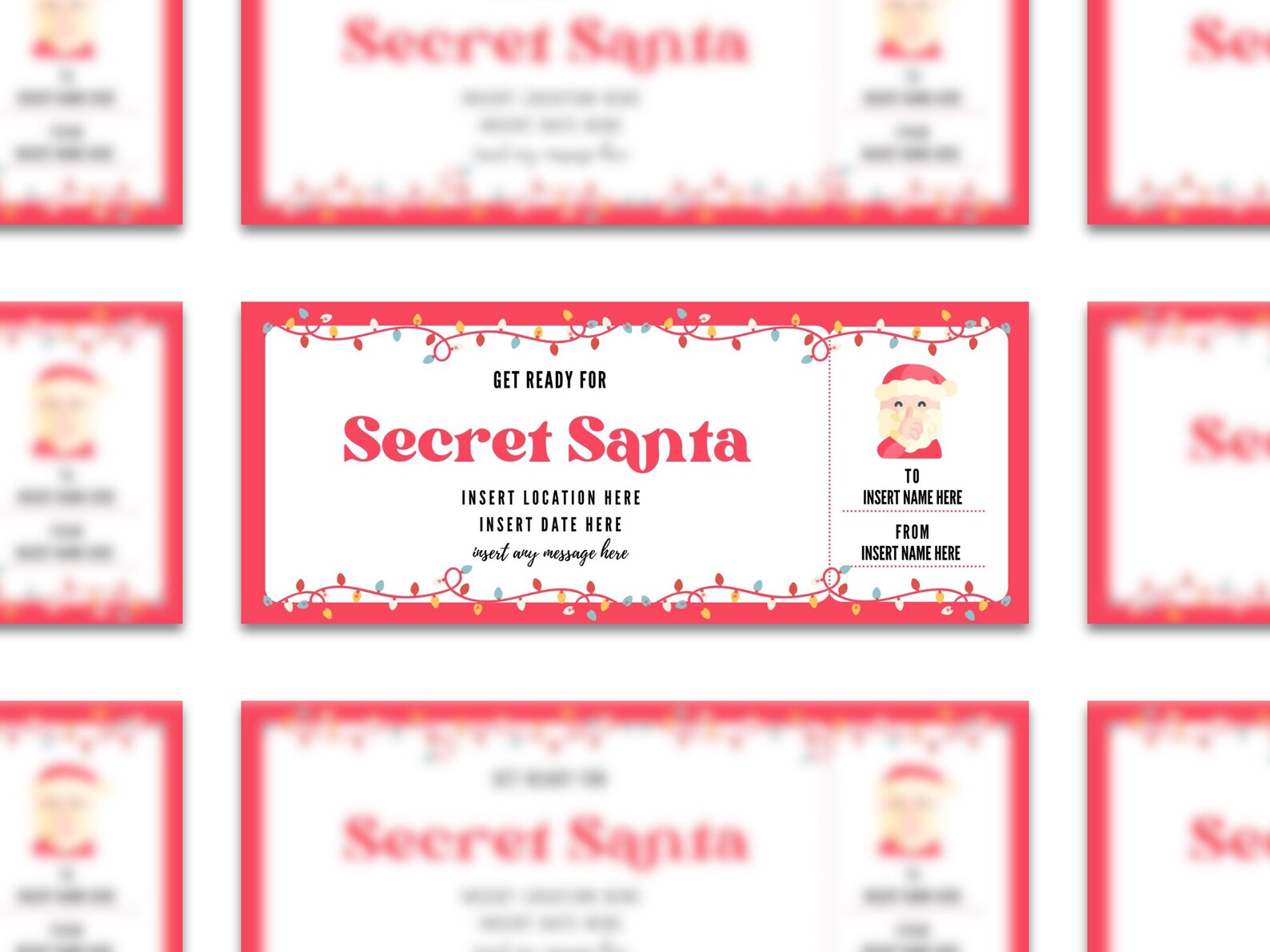Editable Secret Santa Invitation Template, Custom Secret Santa Gift ...