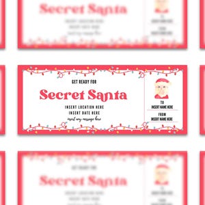 Editable Secret Santa Invitation Template, Custom Secret Santa Gift ...