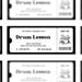 Editable Drum Lesson Coupon, Custom Drum Class Ticket Template ...