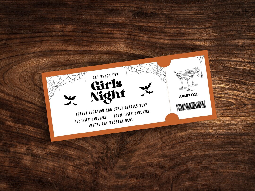 Editable Halloween Girls Night Invitation, Spooky Girls Night Out ...