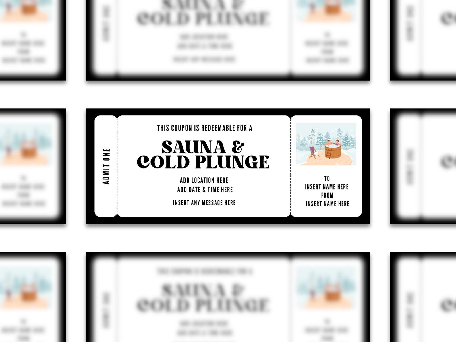 Editable Sauna & Cold Plunge Coupon, Printable Sauna and Ice Bath ...