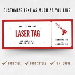 Custom Laser Tag Ticket Template, Editable Laser Tag Adventure Coupon ...