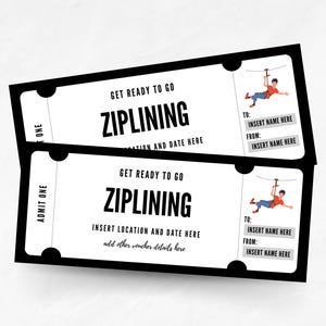 Editable Ziplining Adventure Coupon, Custom Zip Line Tour Ticket ...