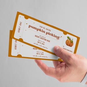 Editable Pumpkin Picking Coupon, Custom Pumpkin Patch Ticket Template ...