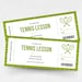 Editable Tennis Lesson Coupon, Custom Tennis Lessons Ticket Template ...