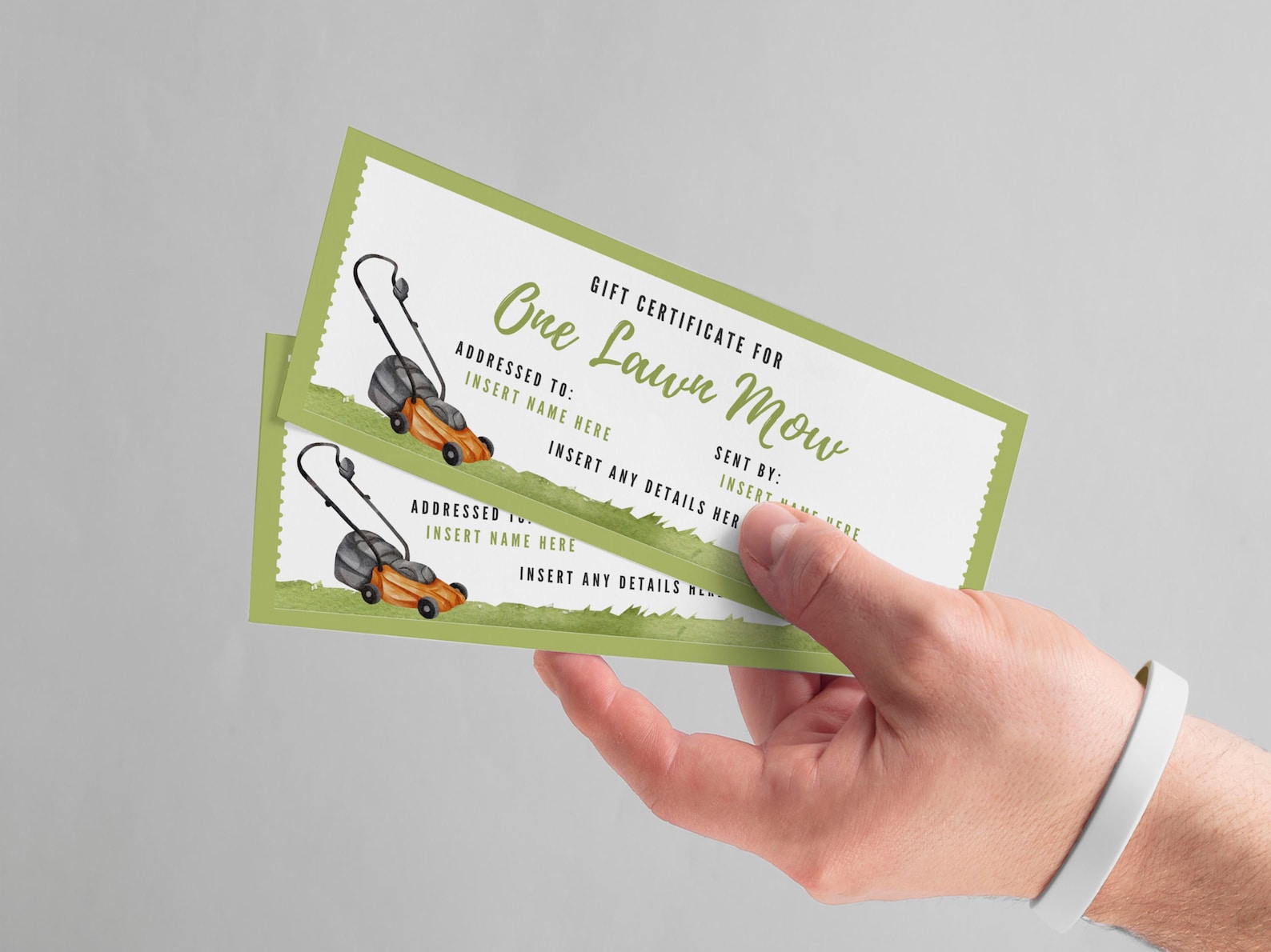 Lawn Care Gift Certificate, Editable Mow the Lawn Voucher, Printable Landscape Coupon PDF - Etsy