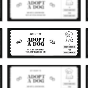 Editable Adopt a Dog Coupon Template, Custom Dog Adoption Ticket ...