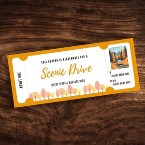 Editable Scenic Drive Coupon Template, Custom Scenic Fall Foliage ...