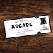 Custom Arcade Ticket Template, Editable Arcade Coupon, Surprise Video ...