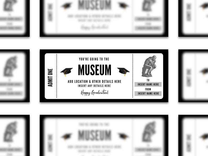 Custom Museum Ticket Template, Printable Museum Gallery Coupon ...