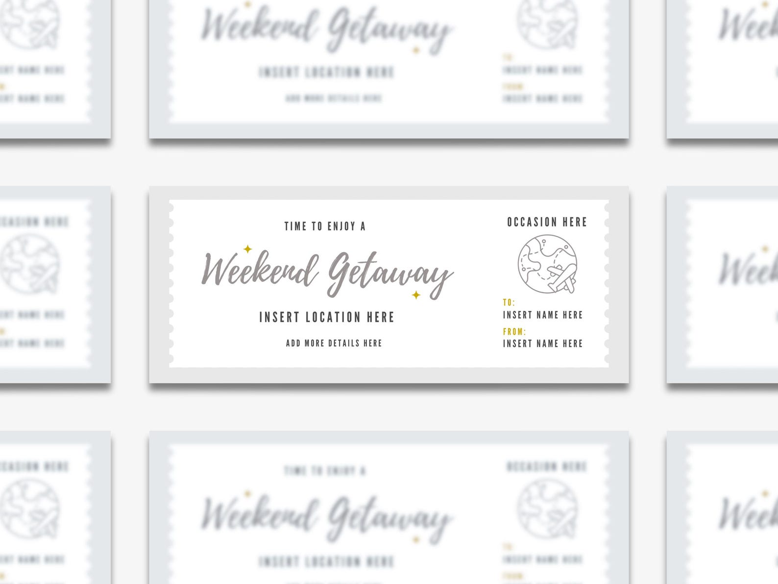 Editable Weekend Getaway Coupon Template, Custom Surprise Hotel ...