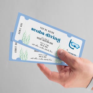 Editable Scuba Diving Lesson Coupon, Custom Scuba Diving Ticket ...
