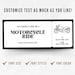 Editable Motorcycle Ride Coupon Template, Custom Motorcycle Drive ...