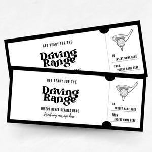 Editable Driving Range Gift Certificate, Custom Golf Driving Range ...