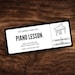 Editable Piano Lesson Coupon, Custom Piano Class Ticket Template ...