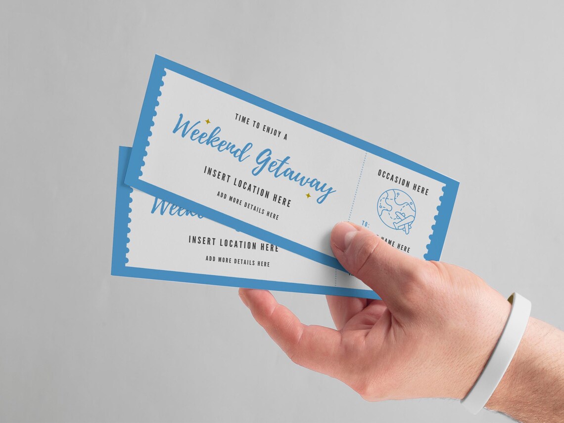 Editable Weekend Getaway Coupon Template, Custom Surprise Hotel ...