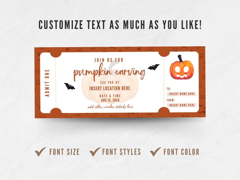 Editable Pumpkin Carving Coupon, Custom Halloween Pumpkin Carving ...