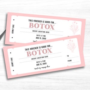 Editable Botox Coupon Template, Custom Botox Ticket Gift Certificate ...
