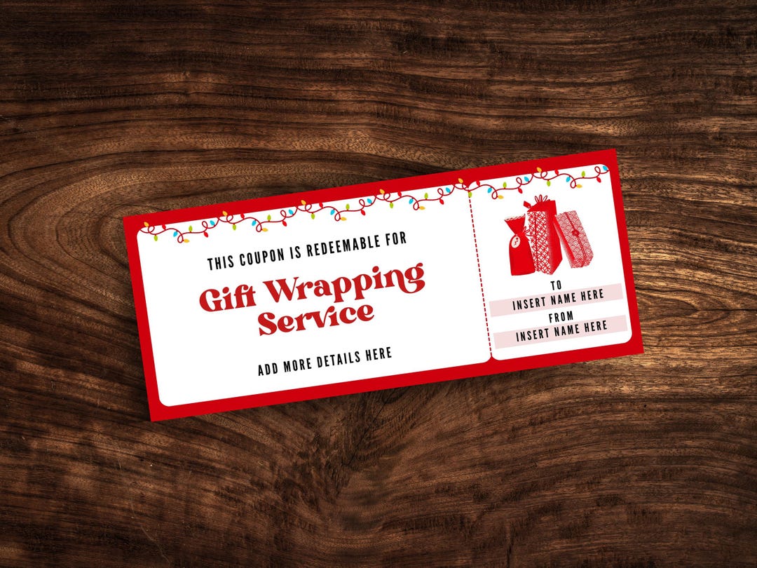Editable Gift Wrapping Gift Certificate Template, Custom Christmas ...