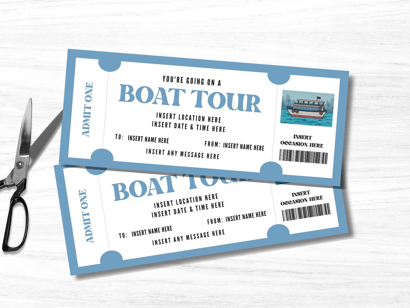 Editable Boat Tour Ticket Template, Printable River Boat Tour Boarding ...