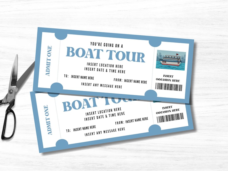 Editable Boat Tour Ticket Template, Printable River Boat Tour Boarding ...